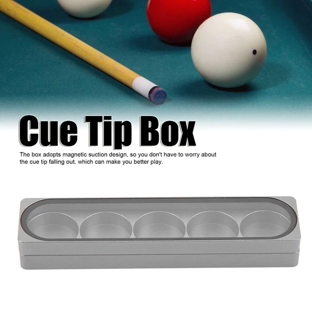 PORTABLE CUE TIP Container Pool Stick Tips Box Pool Cues Supplies $23. ...