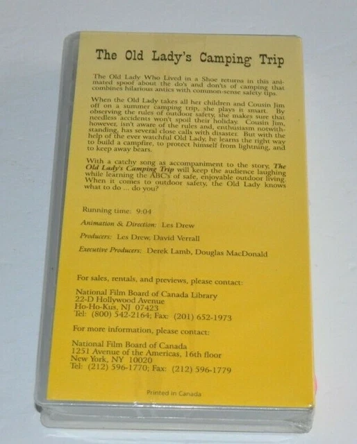 NFB VHS VIDEO OLD LADY'S CAMPING TRIP Animation Les Drew SEALED Canada ...