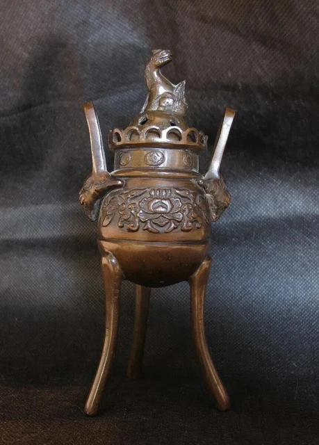 RARE ANCIEN BRONZE brûle encens asie Incense Burner Antique Asian Urn ...