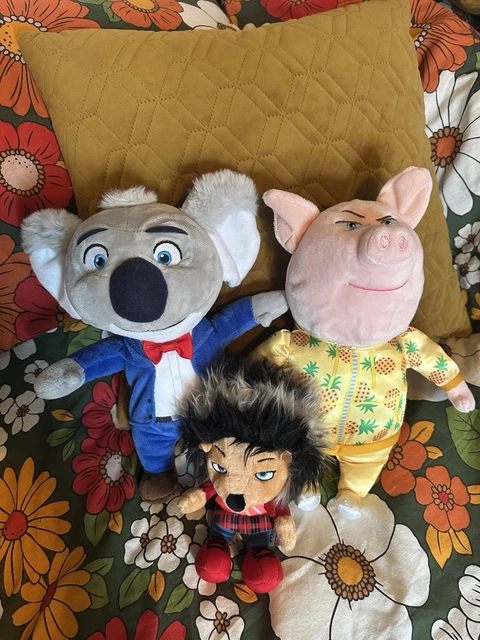 SING 2 PLUSH Soft Toy Bundle Buster Moon Gunter Ash Koala Pig Porcupine ...