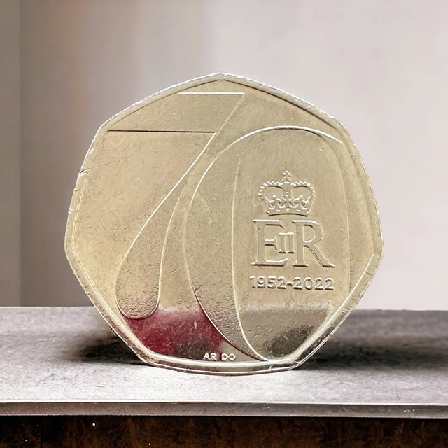 50P COIN HM Queen Jubilee 70th ER 2022 .Rare HM Queen 50p Coin 2022 £ ...