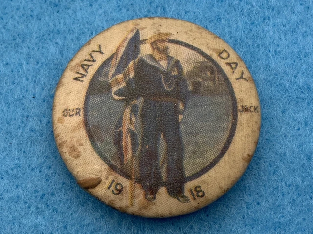 SCARCE LARGE WW1 Australian NAVY DAY 1918 OUR JACK Button Day Badge Pin ...