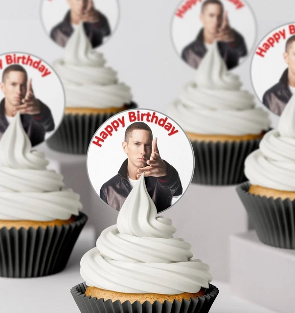 EMINEM RAP EDIBLE Icing Wafer cupcake Toppers Birthday Decorations $22. ...