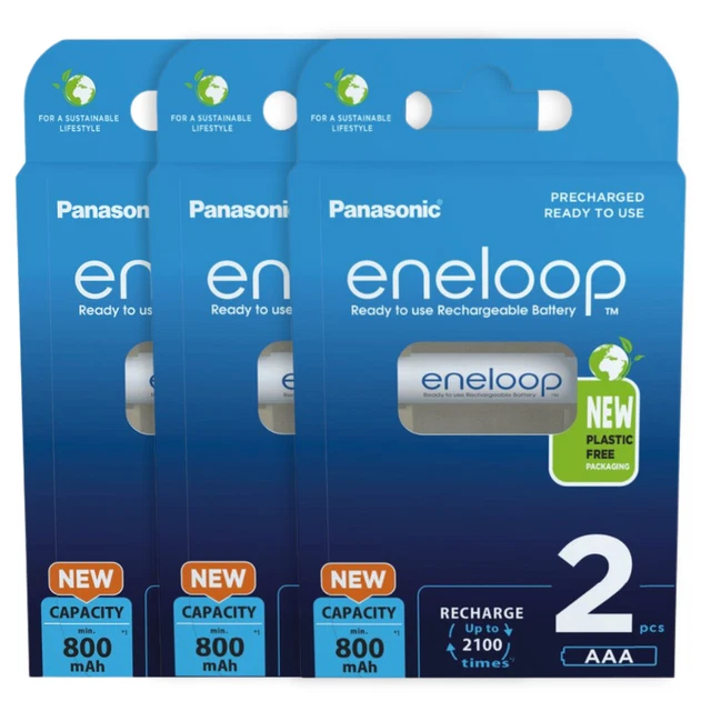 6 X Panasonic Eneloop Aaa 800mah Ni Mh Rechargeable Batteries Bk 4mcde