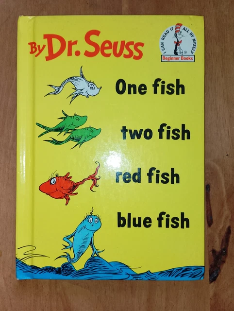 DR SEUSS ONE Fish Two Fish Red Fish Blue Fish - RARE Grolier 1988 ...
