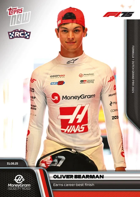 TOPPS NOW FORMULA 1 2025 - Card 059 - Oliver Bearman - MoneyGram Haas EUR 6,99 - PicClick DE