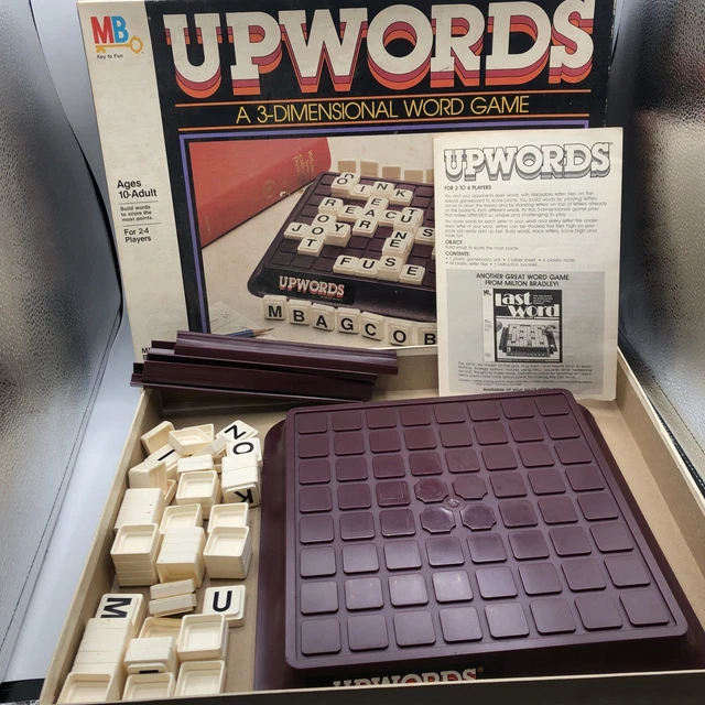 1983 UPWORDS BOARD Game 3-Dimensional Word Game Milton Bradley Complete ...