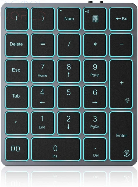 BLUETOOTH BACKLIT NUMERIC Keypad, Jelly Comb Wireless Rechargeable ...