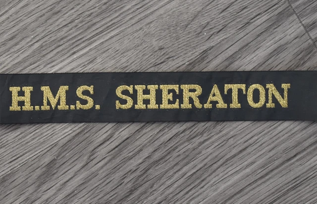 ROYAL NAVY CAP Tally Ribbon - H.M.S. Sheraton - Ton Class Coastal ...
