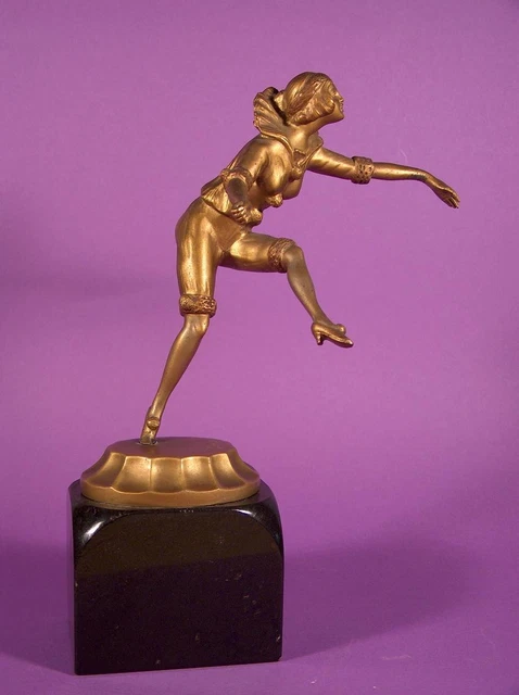 ANCIENNE SCULPTURE ART Nouveau bronze danseuse signée Wilhelm Warmuth ...