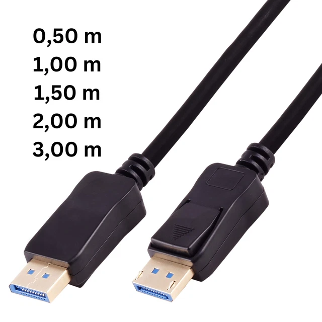 DISPLAYPORT 2.0 KABEL 8K 5K 4K UHBR10 3D HDR10 bis 38Gbit/s 0,5m 1m 1 ...