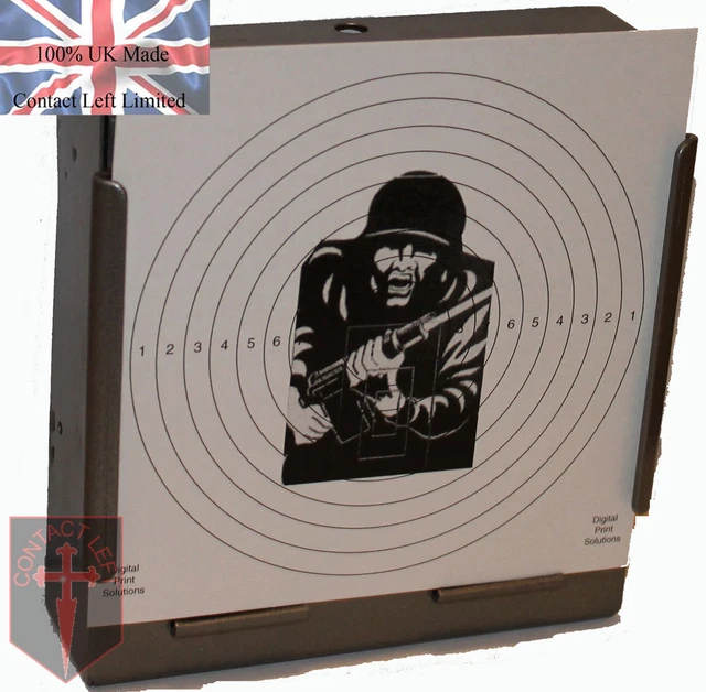 100 MILITARY FIGURE 12 Shooting Paper Targets 14cm Airsoft Air Rifle ...