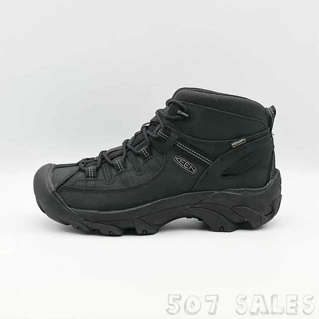 KEEN TARGHEE II Mid Wide Waterproof Boots Black / Steel Gray 1029104 ...