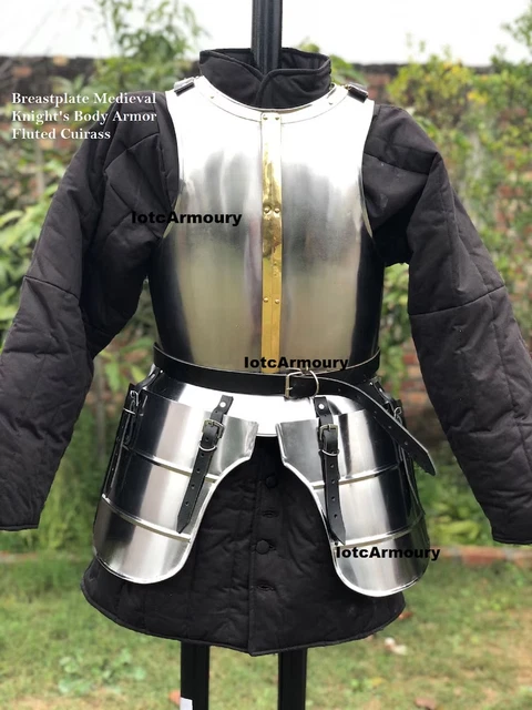 MEDIEVAL BREASTPLATE KNIGHTS Body Armor Jacket Fluted Cuirass Wearable ...