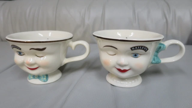 BAILEY'S IRISH CREME Mr./Mrs.Wink Cups w/"YUM" text inside, Excellent ...
