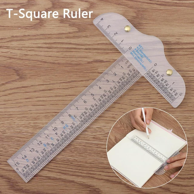 CRAFTING ACRYLIC CLEAR T-Square Ruler Inch Metric T-Square Graduated T ...
