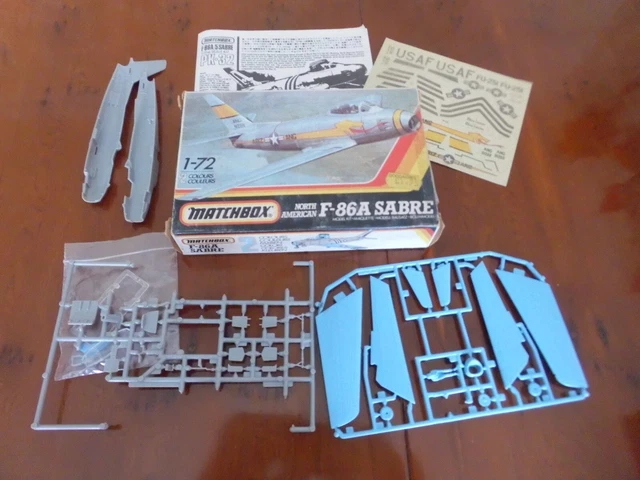 MATCHBOX 1:72 SCALE Model kit. North American F-86A Sabre. Unassembled ...
