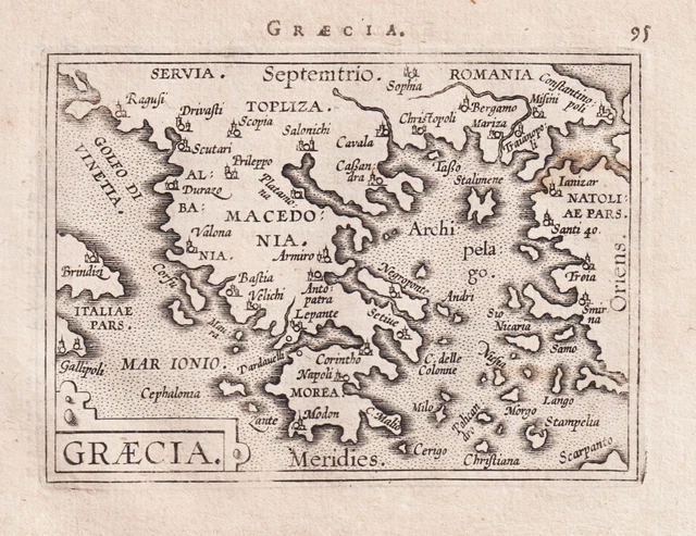 GREECE GREECE ARCHIPELAGO Map Map Map Ortelius Engraving 1598 £75.90 ...