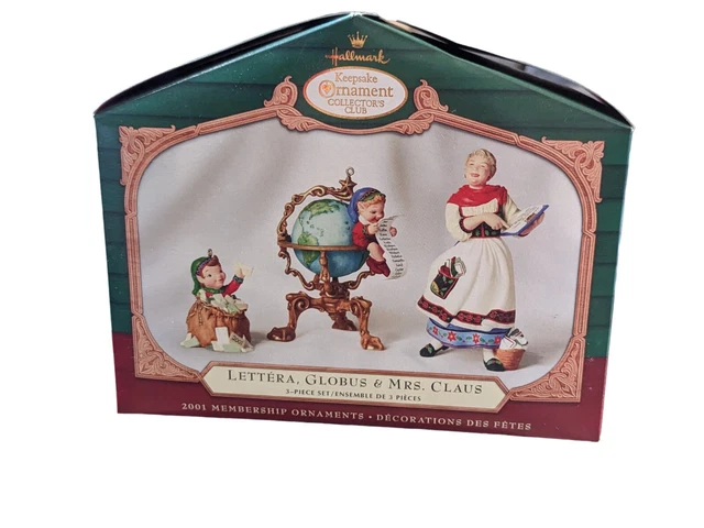 HALLMARK KEEPSAKE 2001 Lettera Globus & Mrs. Clause Christmas Ornament ...