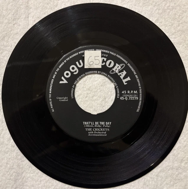 BUDDY HOLLY THE Crickets "That'll Be The Day"/"I'm Lookin' For.." U.k ...