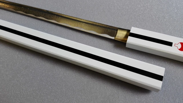 TWO NARUTO SASUKE Grass Cutter White&Black Ninja Sword Carbon Steel ...