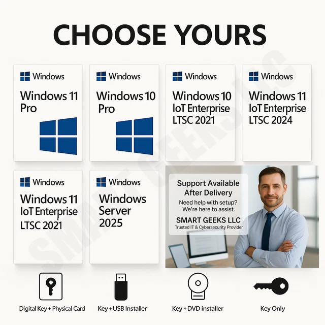 WINDOWS 11 PRO | OEM, Retail, IoT, Server | USB + Key Card | Lifetime ...