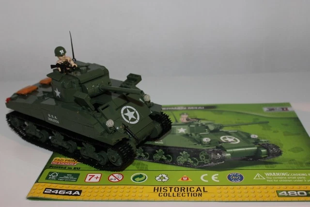 COBI 2464A PANZER Sherman M4A1 D-Day + 1 Figur BA OVP neuwertig EUR 24 ...