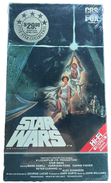 STAR WARS SEALED 1984 Vhs Cbs Fox Home Video Watermark Rare Movie ...