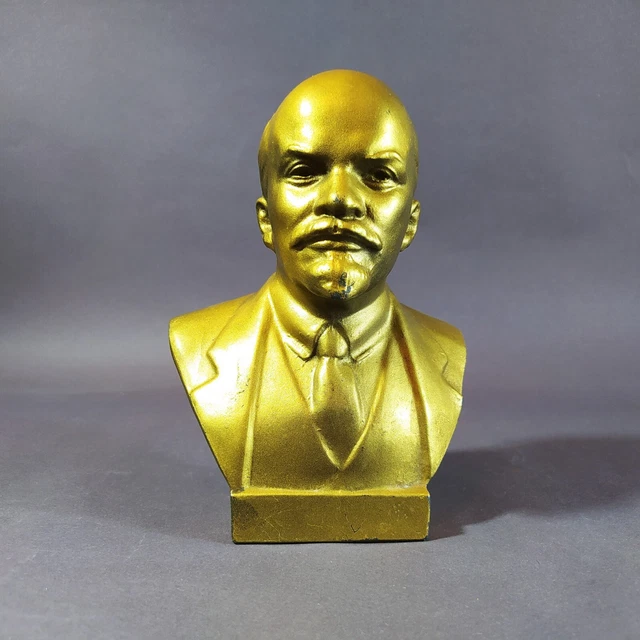 ORIGINAL USSR RUSSIAN BIG FIGURINE LENIN STATUE BUST Metal Sculpture ...
