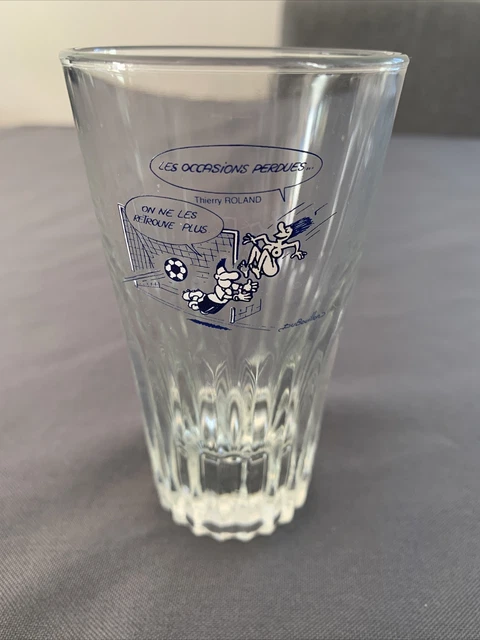 VERRE APÉRITIF DESSIN football Humour Thierry Roland Pastis/Ricard ...