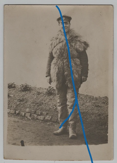 WW1 SOLDIER RE Royal Engineers Goatskin Coat Jerkin & waterproof trench ...