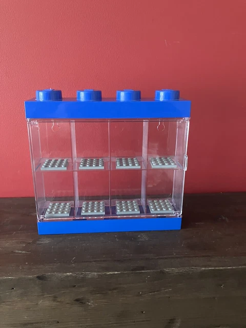 LEGO MINIFIGURE DISPLAY Case 8 Spaces, Blue, Container for Wall or ...