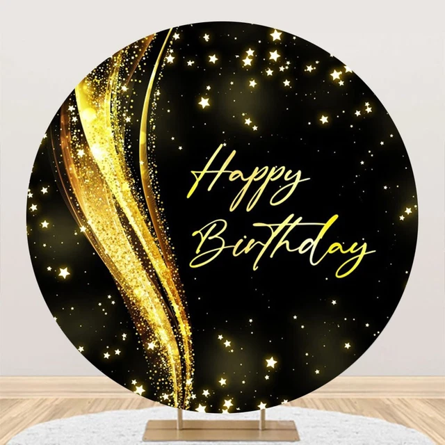 ROUND GOLD GLITTER Star Ribbon Birthday Backdrop $37.90 - PicClick AU
