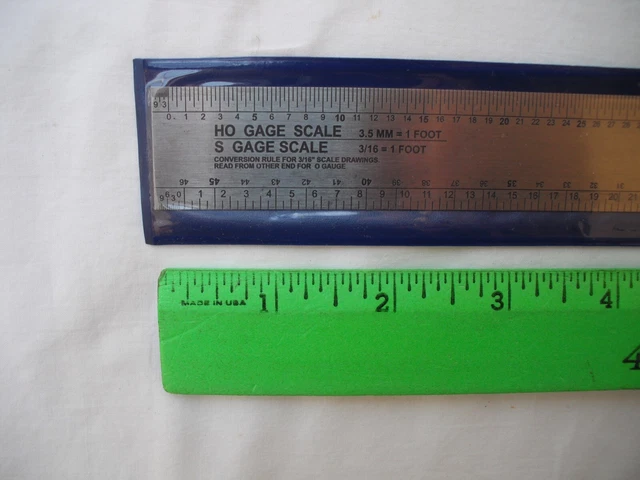 EXCEL 55777 MODEL Railroad Ruler, Layout Rule,S Gage O Gauge N mm 1/64 ...