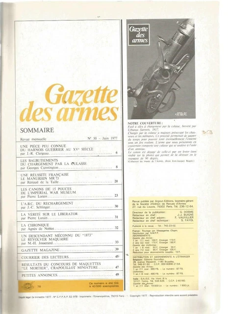 GAZETTE DES ARMES N°50 Harnois Guerrier Au Xve S / Manurhin Mr 73 / R ...