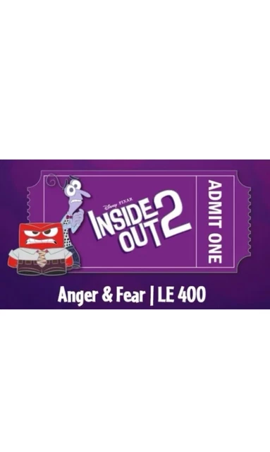 RARE DISNEY PIN Inside Out 2 Anger Fear Ticket LE 400 Dsf Dssh Pixar ...
