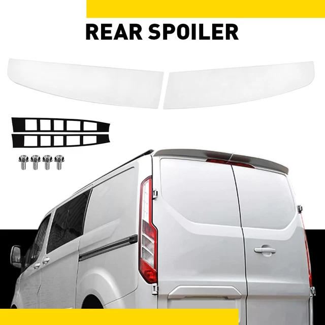 FOR FORD TRANSIT Custom Barn Door Rear Spoiler Painted Frozen White ...