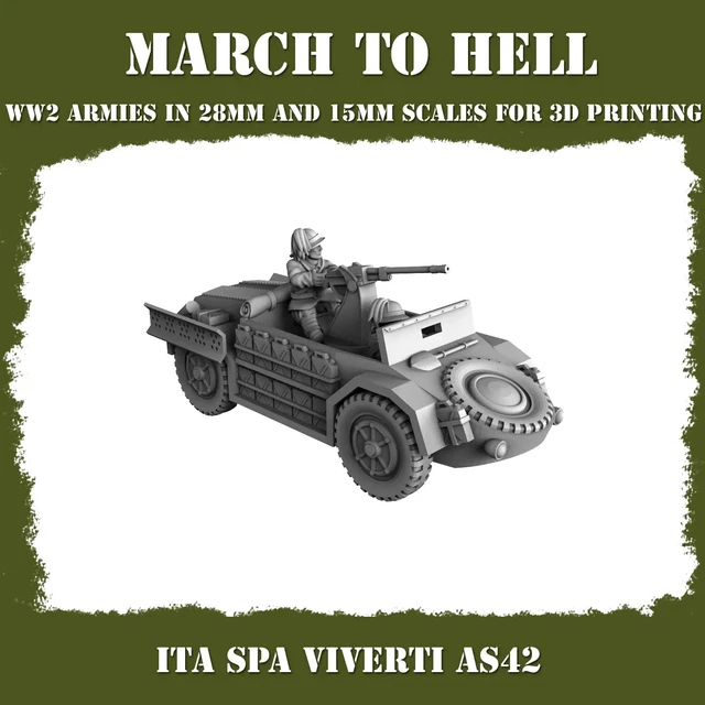 15MM 20MM 28MM ww2 Italian SPA VIVERTI AS 42 3d printed bolt action £7. ...