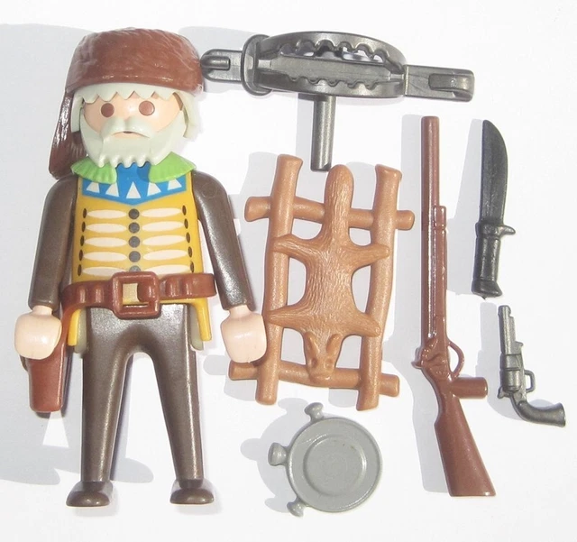 PLAYMOBIL WESTERN FIGUR TRAPPER Fallensteller ACW Fell Bärenfalle Falle ...
