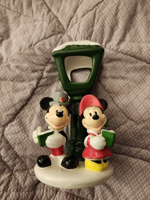 TELEFLORA DISNEY MICKEY and Minnie Ceramic Christmas Carolers Candle ...