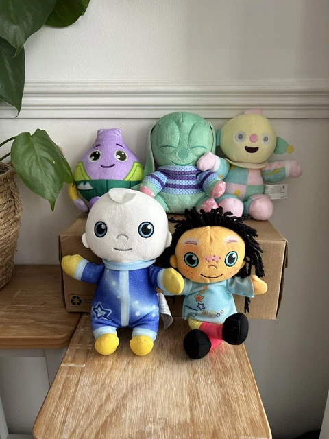 CBEEBIES MOON AND Me Full Set 5 Figure Plush Soft Toy Teddy Beanie ...