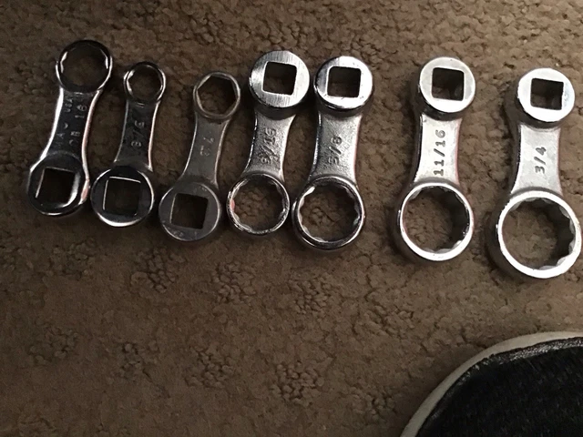 MAC TOOLS SAE Torque Adapter Set Obstruction Socket Crowfoot Wrench Lot ...