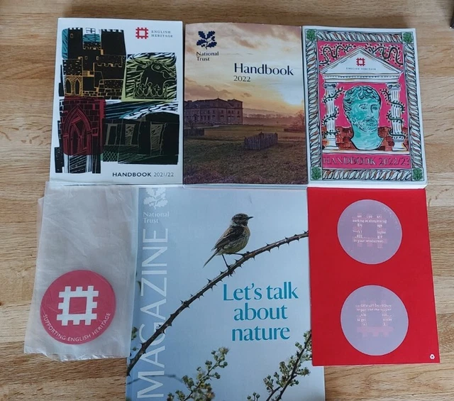 NATIONAL TRUST ENGLISH Heritage bundle inc handbook and stickers L@@K £ ...