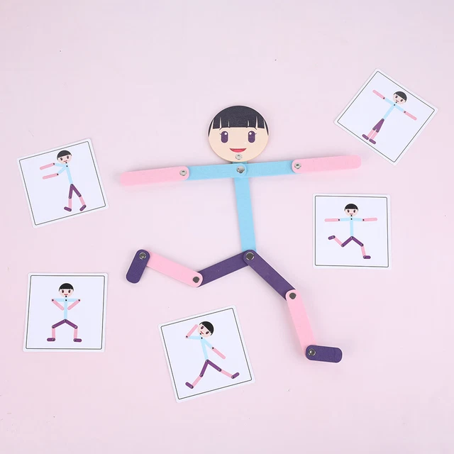 WOODEN STICK MAN Jigsaw Puzzle Toys Kids Jigsaw Puzzle Training ...