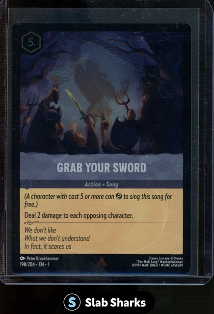 2023 DISNEY LORCANA GRAB YOUR SWORD 198/204 Holo Cold Foil $7.50 ...