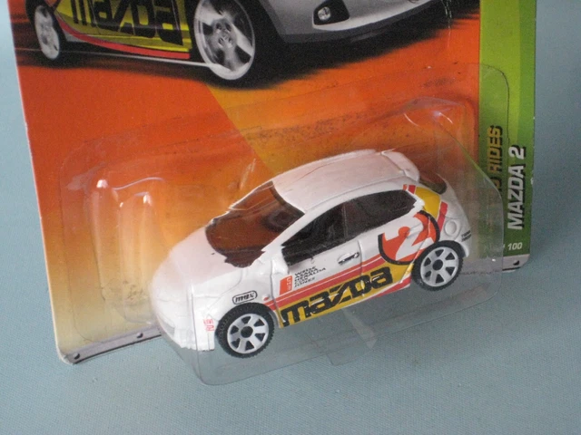 MATCHBOX MAZDA 2 White Body Rally Racing in BP 63mm Long Toy Model Car ...
