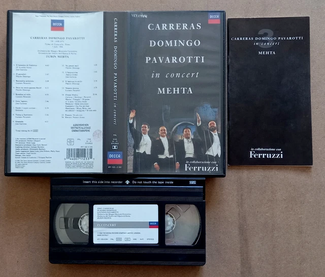 VHS CARRERAS DOMINGO PAVAROTTI IN CONCERT 1990 3 Tenori Terme Caracalla ...