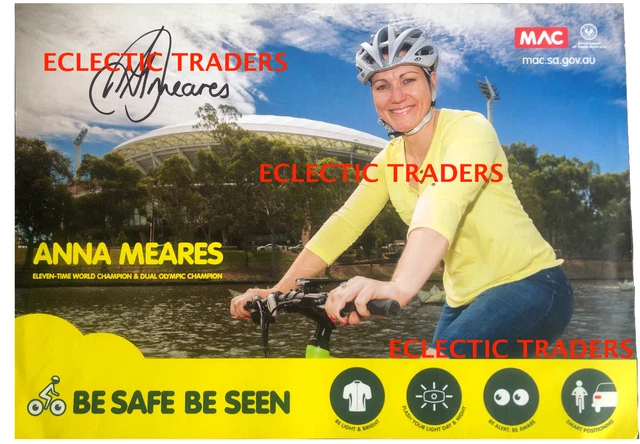 ANNA MEARES SIGNED A4 SA Govt Road Safety Promo. Cycling 2x Olympics ...