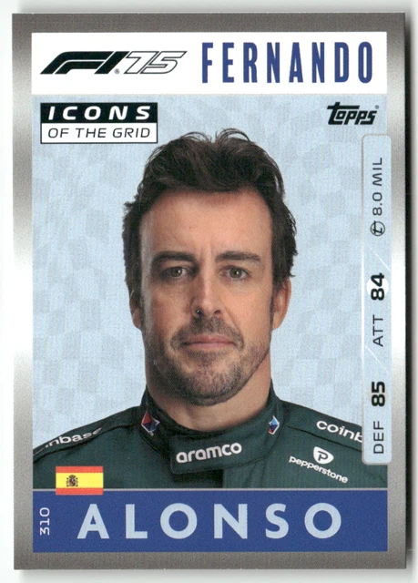 TOPPS F1 TURBO Attax 2025 Formula 1 No. 310 Fernando Alonso Icons Of ...