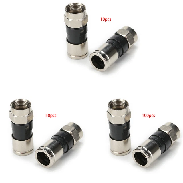 10/F-TYPE COMPRESSION CONNECTOR Crimp Plug For RG6 Coaxial Cable £12.35 ...
